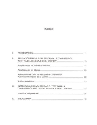Instrucciones (tecal). Teste para la comprensión auditiva del lenguaje ...