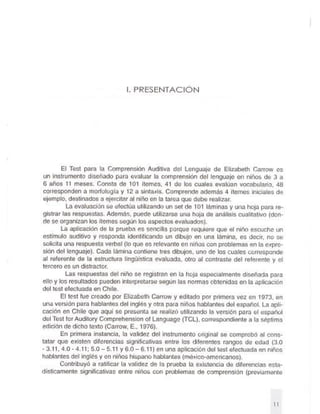 Instrucciones (tecal). Teste para la comprensión auditiva del lenguaje ...
