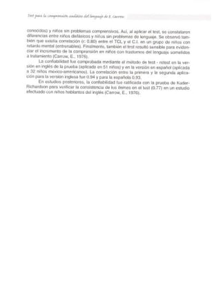Instrucciones (tecal). Teste para la comprensión auditiva del lenguaje ...