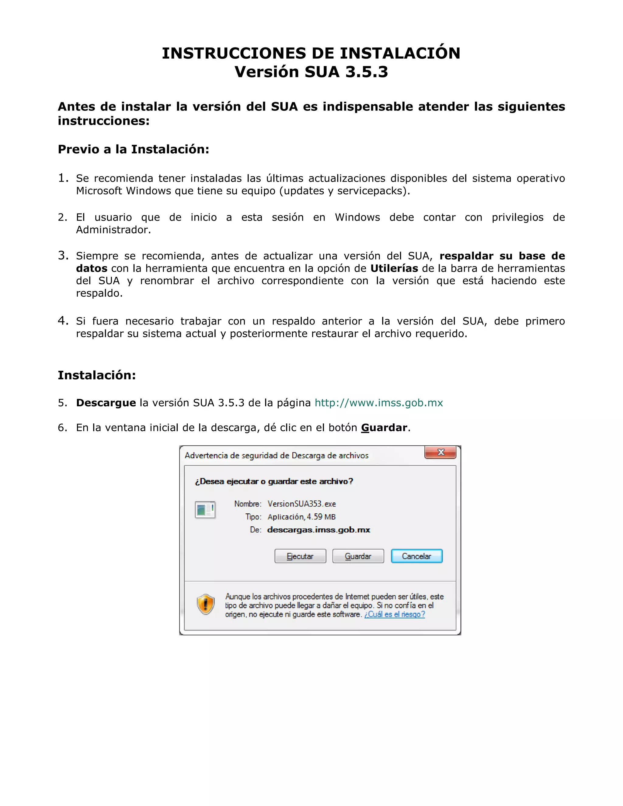 SUA IMSS 3.5.3 Guía de USO | PDF