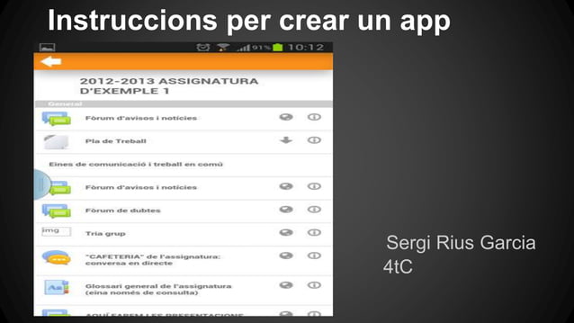Instruccions de l´app | PPT