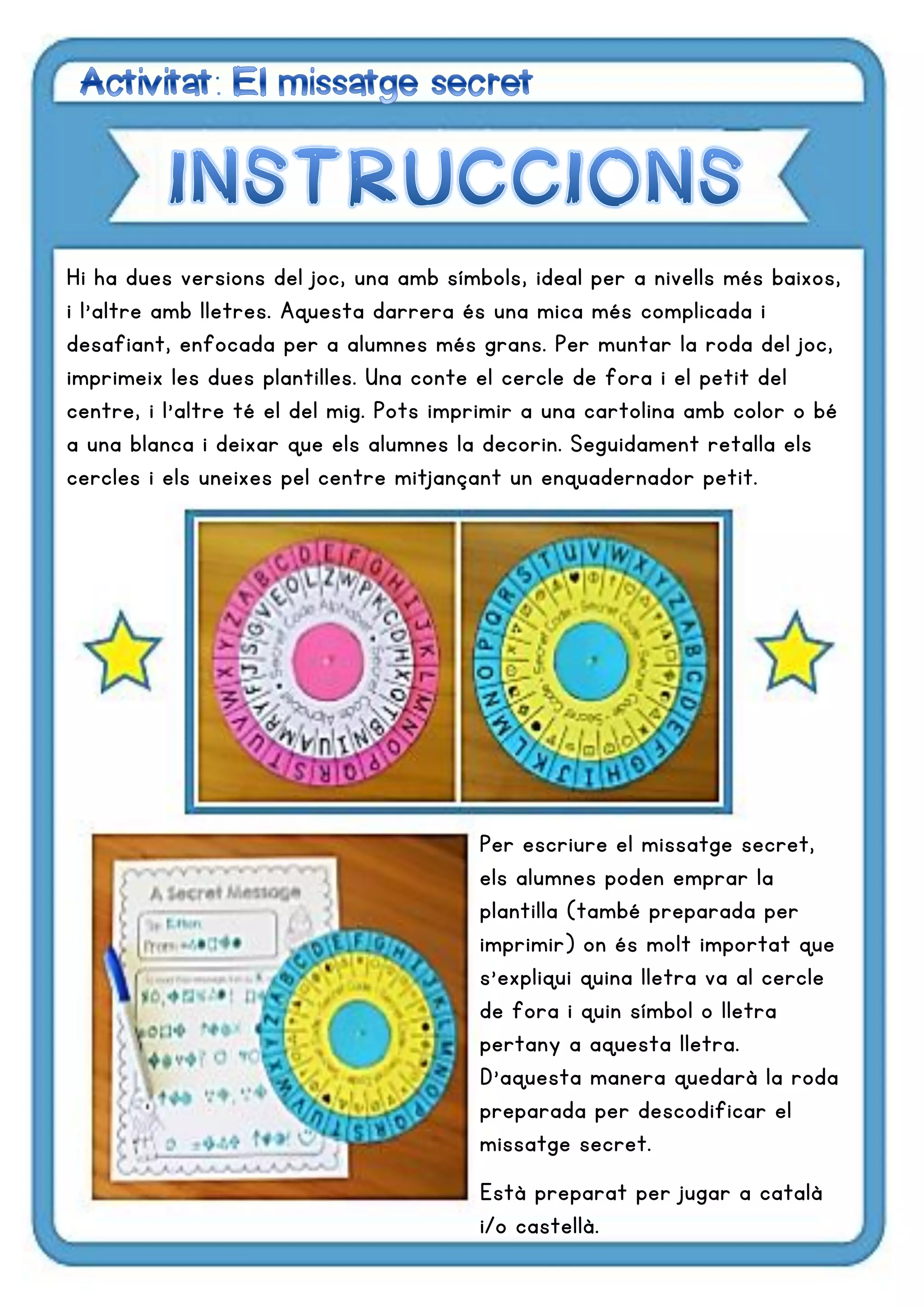 Instruccions missatge secret | PDF