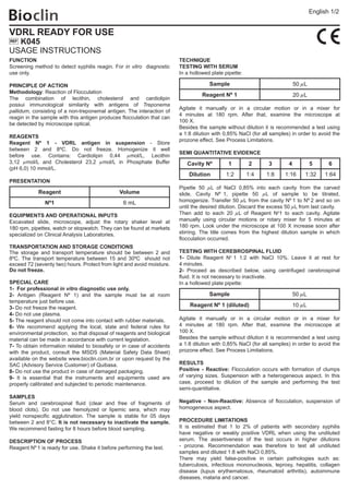 Instrucoes vdrl | PDF