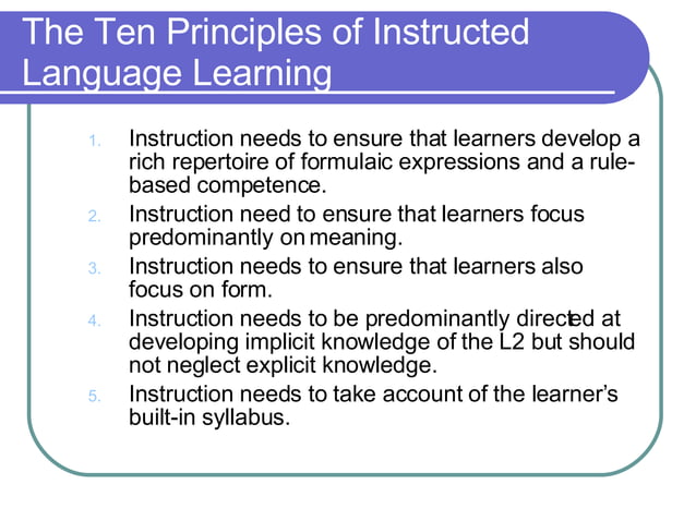 Instructed Language Learning | PPT