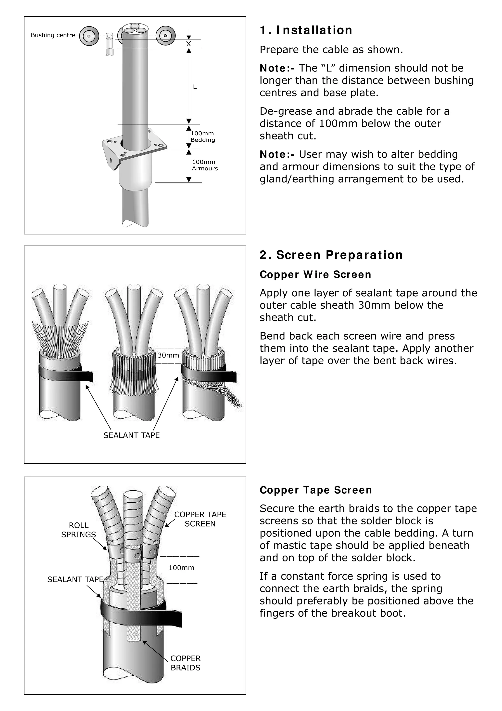 Instruction- 3 Core Polymeric (XLPE EPR) 6.6kV-7.2kV Heat Shrink Cable ...