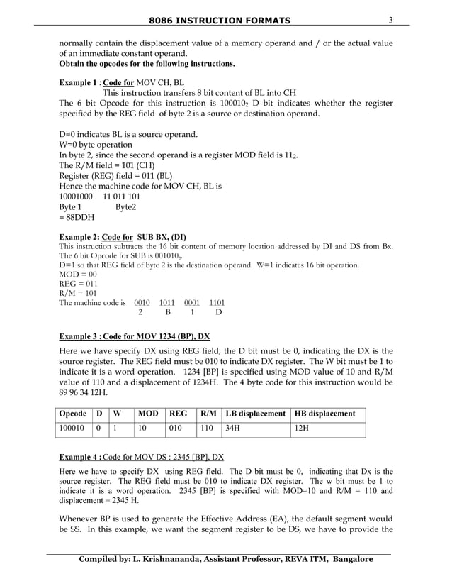Instruction formats-in-8086 | PDF | Programming Languages | Computing