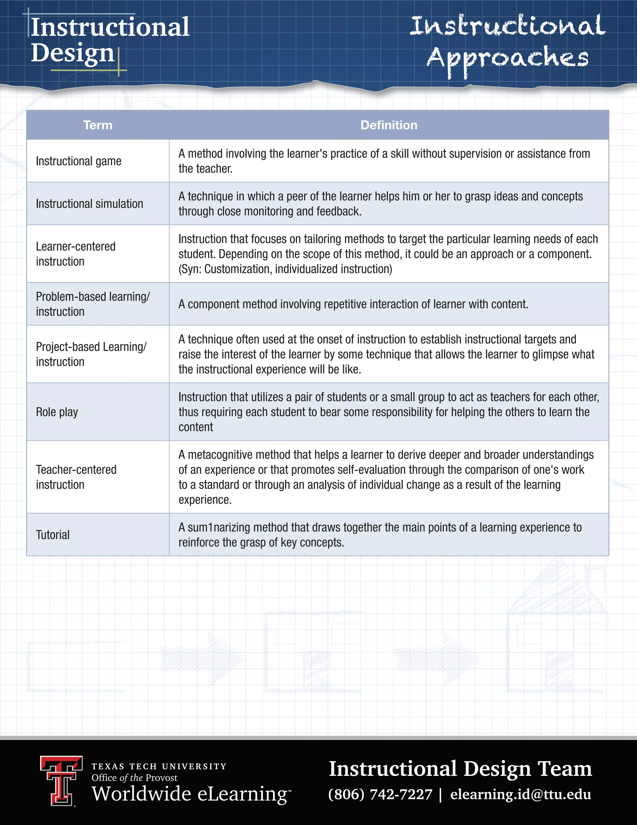 Instructional approaches-handout-v1.0 | PDF
