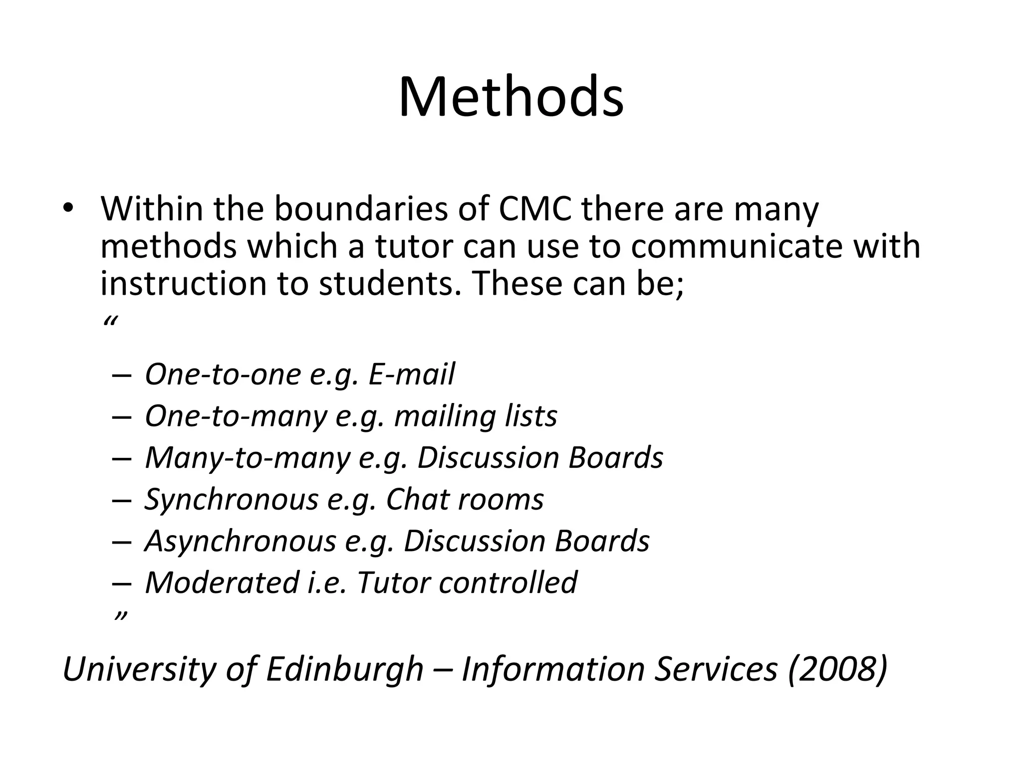 Instructional Communication In Cmc Damian Mann | PPT