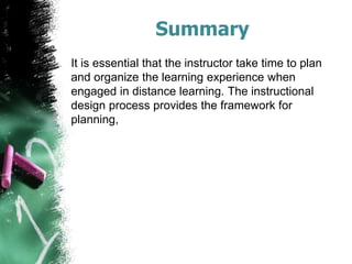 Instructional Design for Distance Education | PPT