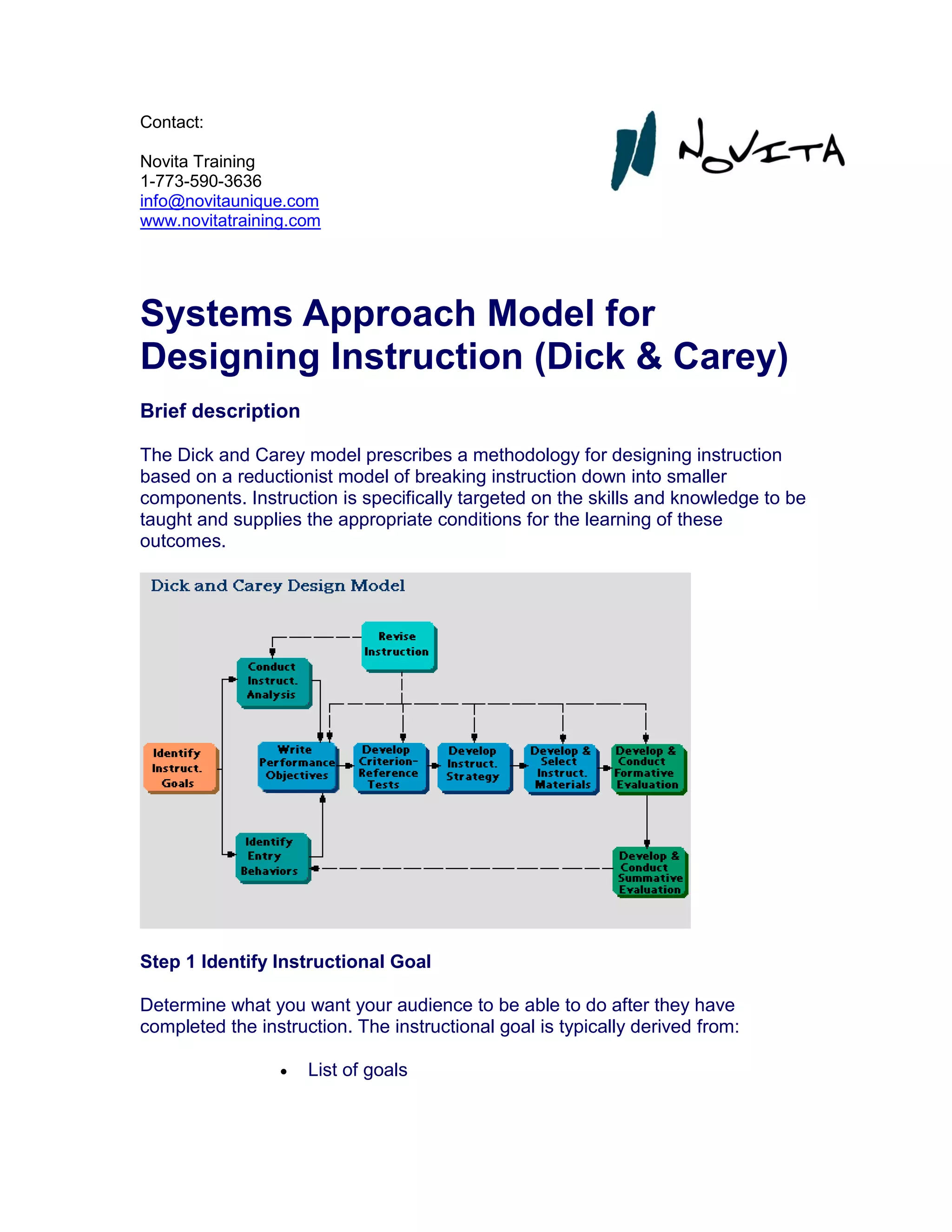 Instructional design-models dick n carey pdf | PDF