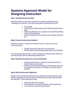 Instructional design-models dick n carey pdf | PDF