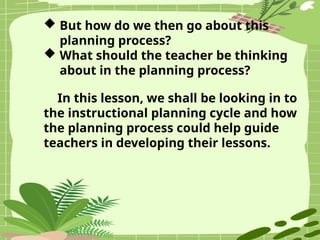Instructional Planning Cycle- Teaching English | PPTX