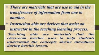 Instructional aids types of instructionional aids | PPT