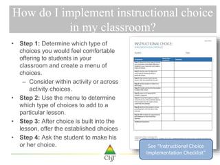 Instructional Choice | PPTX | Educational Assessment | Education
