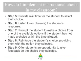 Instructional Choice | PPTX | Educational Assessment | Education