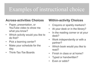 Instructional Choice | PPTX | Educational Assessment | Education