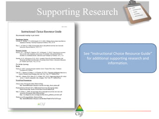 Instructional Choice | PPTX | Educational Assessment | Education