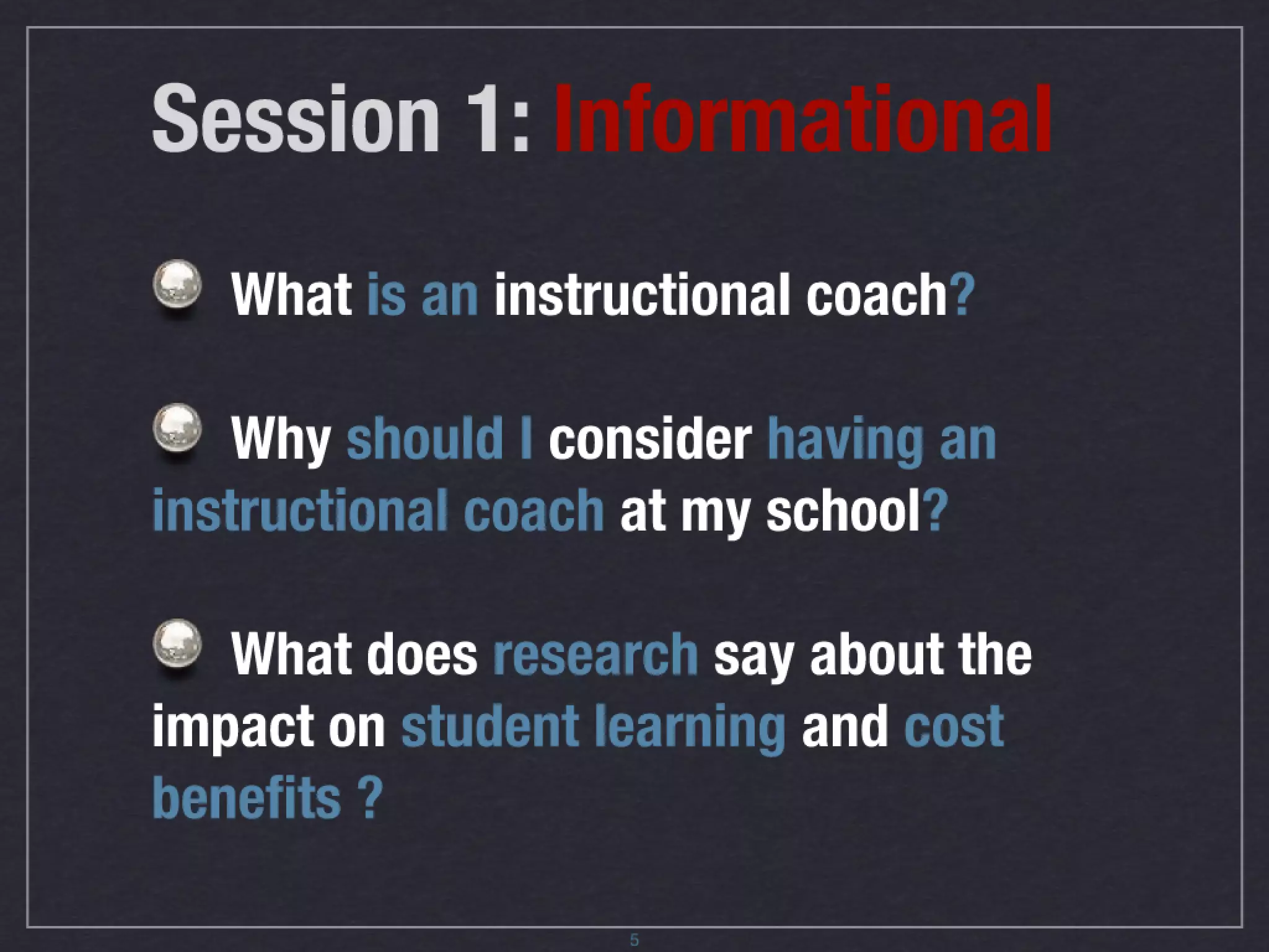 Instructional Coaching Presentation (Sessions 1 and 2) | PDF ...