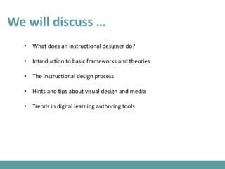 Instructional design 101 - webinar slides | PPTX