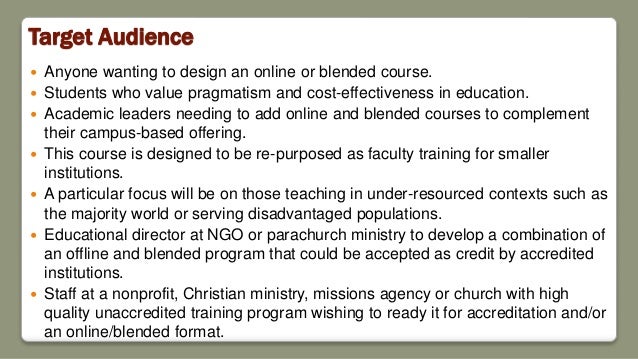 Instructional Design for Online and Blended Learning Course Slides ...