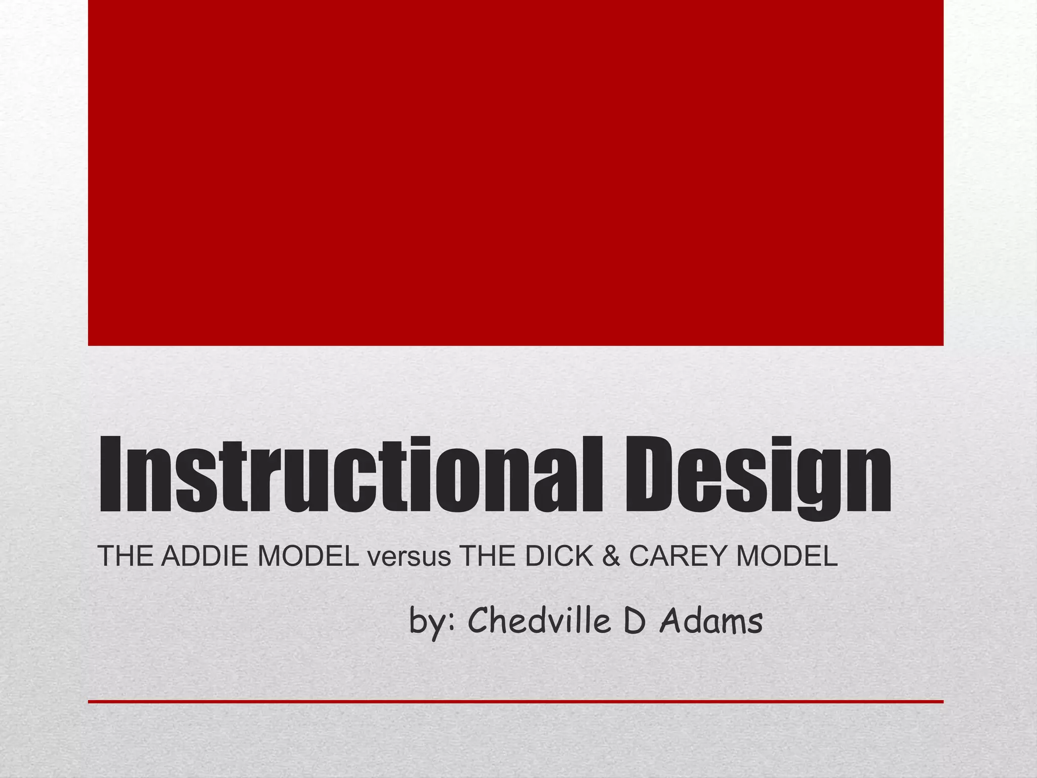 Instructional Design Models Ppt