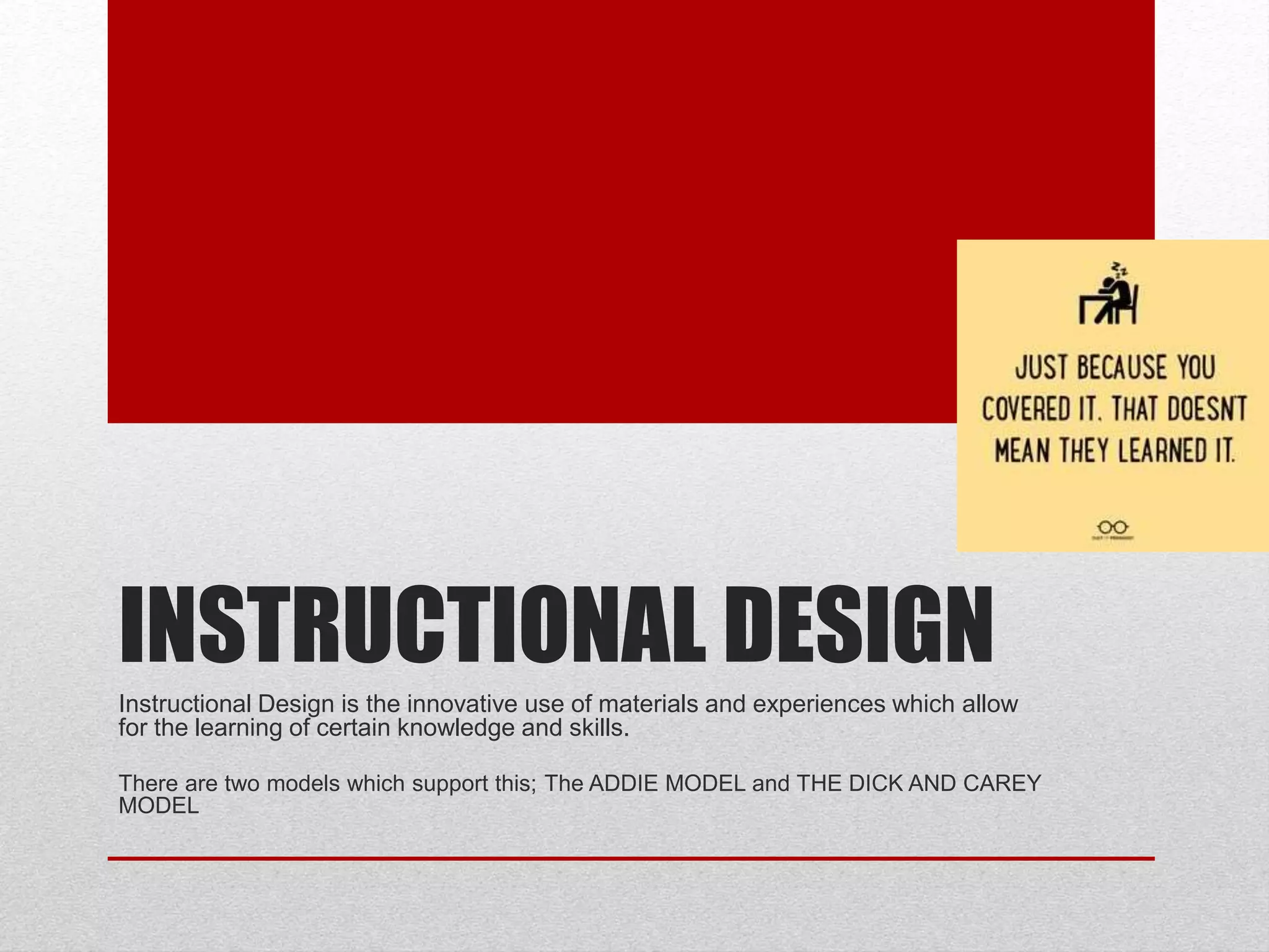 Instructional design models | PPT