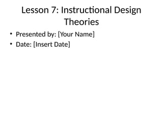 Instructional_Design_Theories behaviorism | PPT