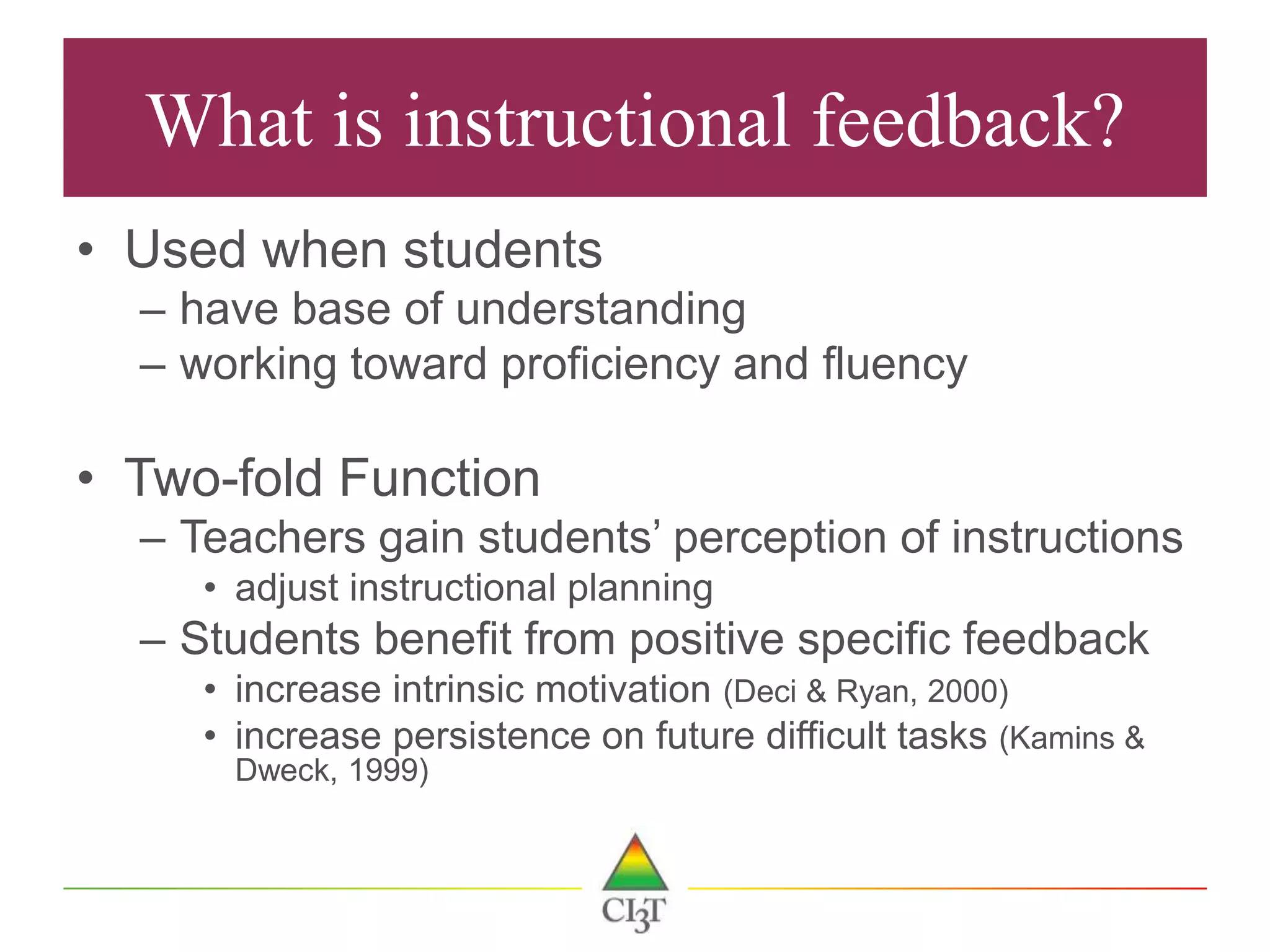 Instructional Feedback | PPTX