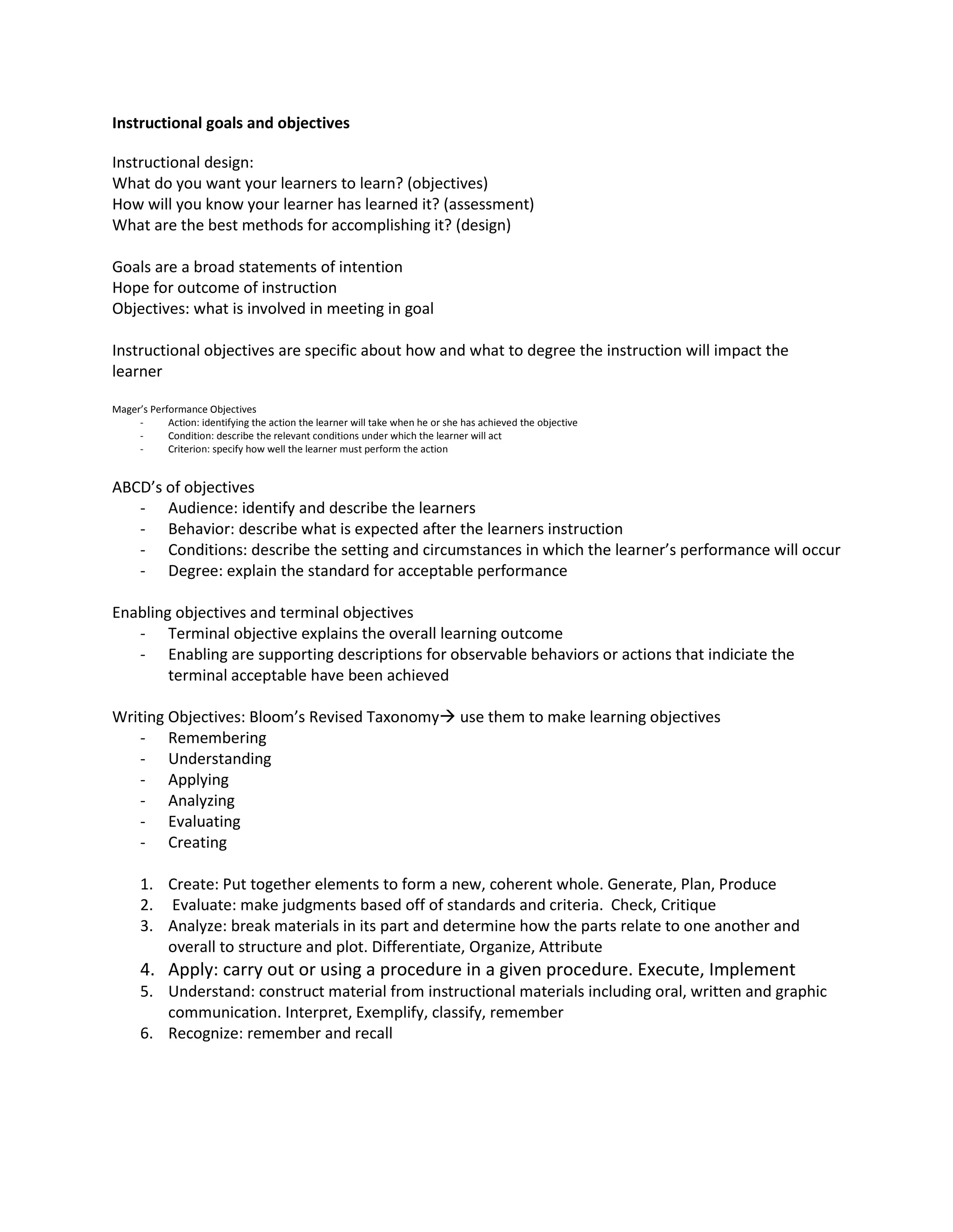 Instructional Goals Docx