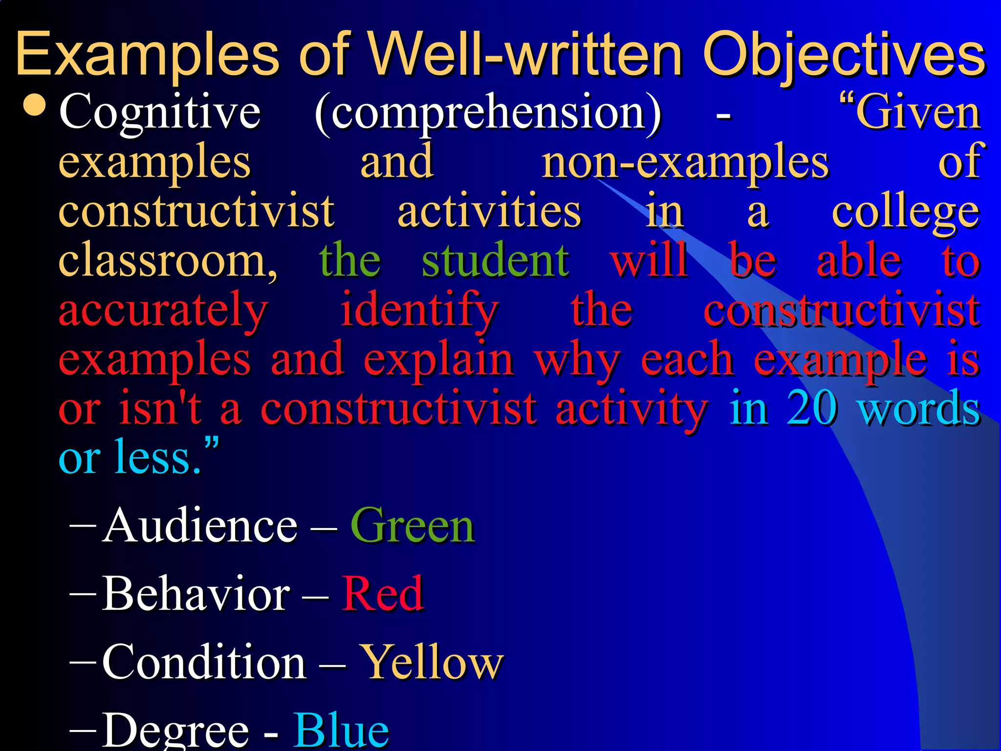 Instructional goals and objectives | PPT