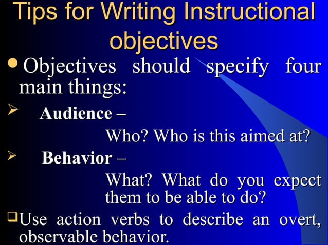 Instructional goals and objectives | PPT | Educational Assessment ...
