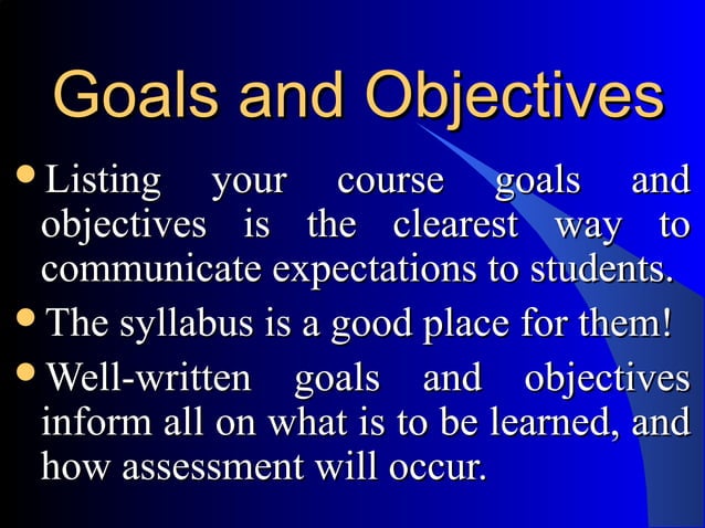 Instructional goals and objectives | PPT | Educational Assessment ...