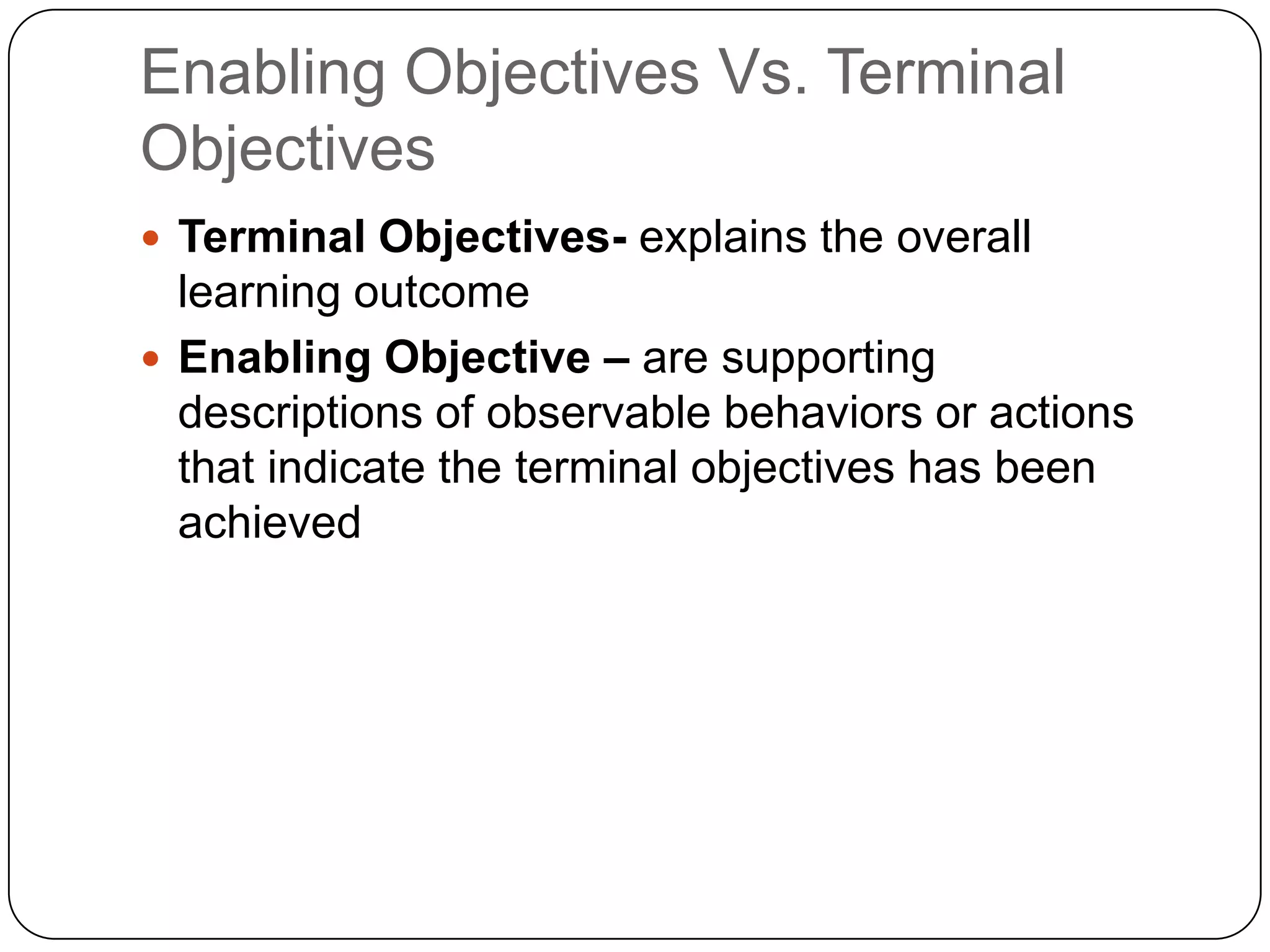 Instructional goals & objectives_BTO | PPTX