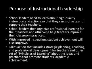 The Instructional leader: TOwards School Improvement | PPTX