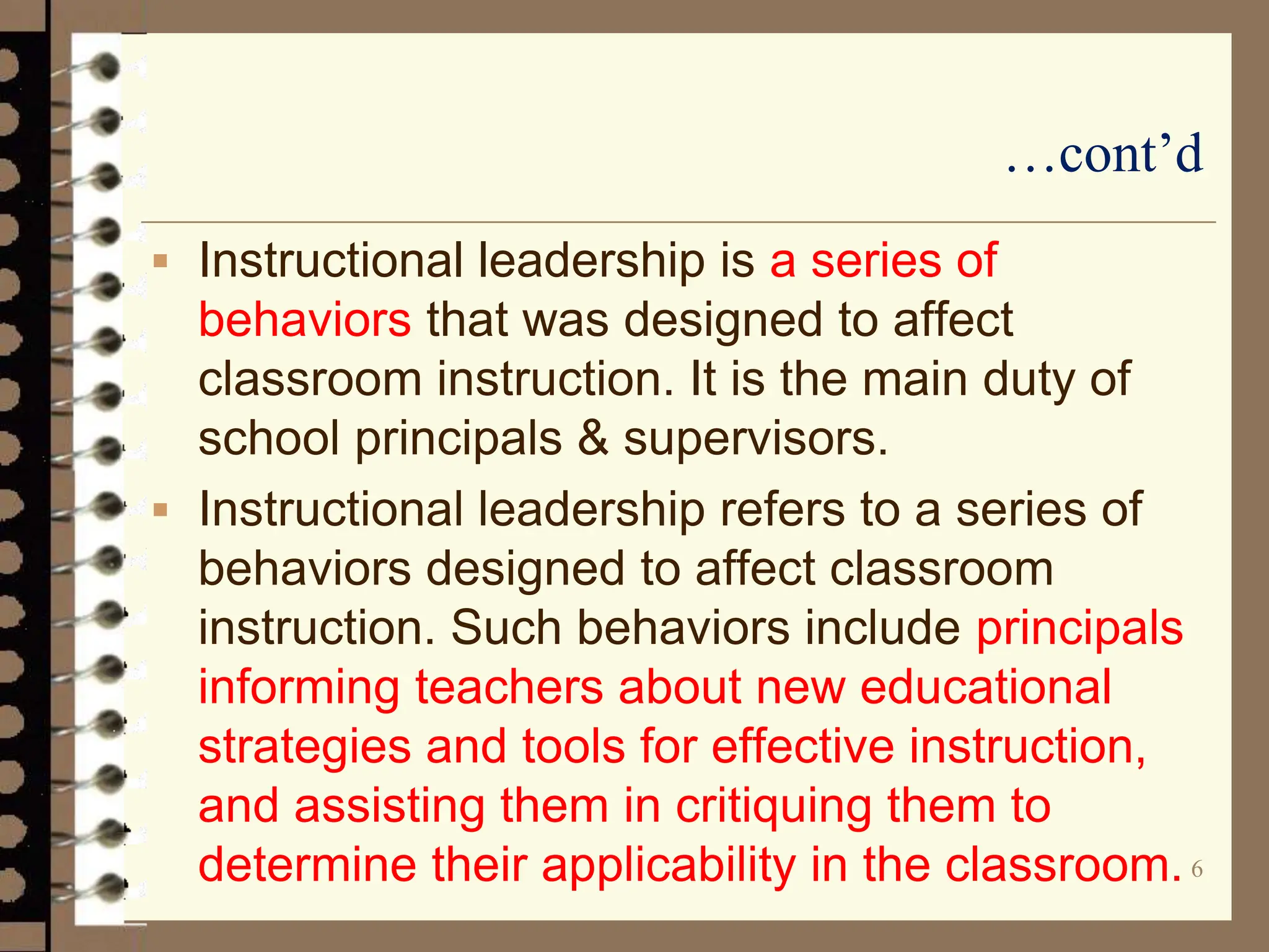 Instructional Leadership (1).ppt based on school leadership | PPT