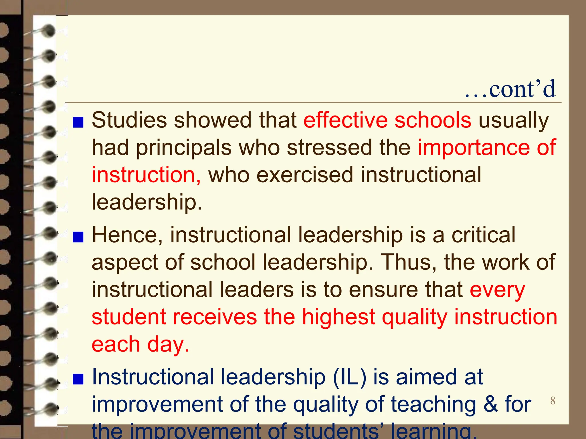 Instructional Leadership (1).ppt based on school leadership | PPT