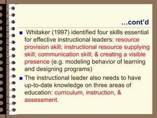 Instructional Leadership (1).ppt based on school leadership | PPT
