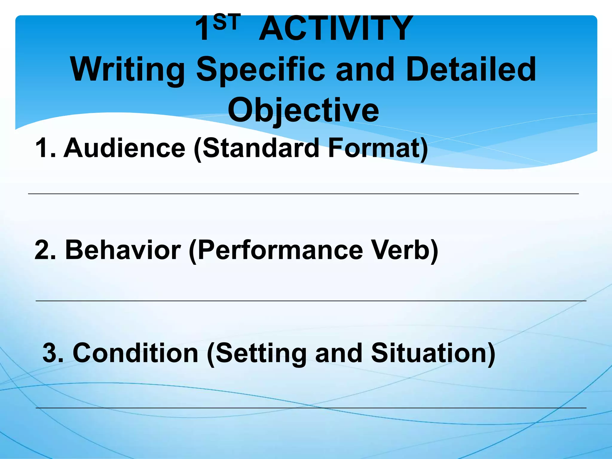 Instructional learning objectives | PPTX | Educational Assessment | Education