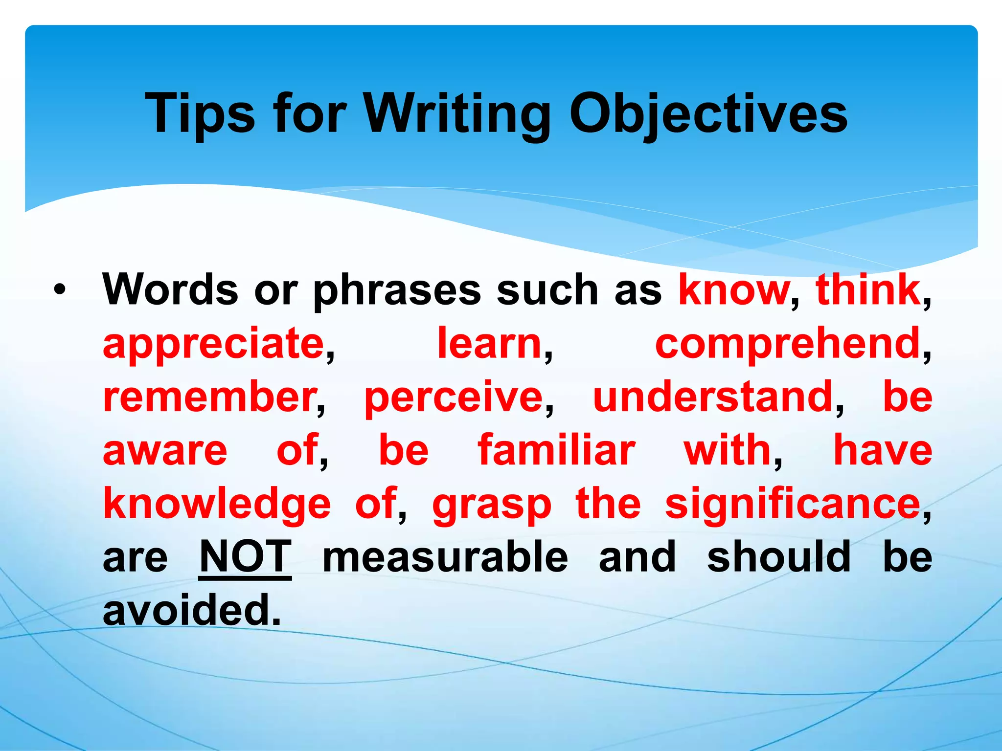 Instructional learning objectives | PPTX