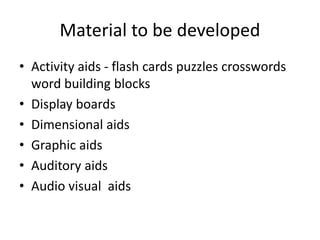 Instructional material required for | PPTX