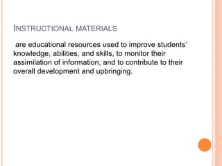 Instructional materials | PPT