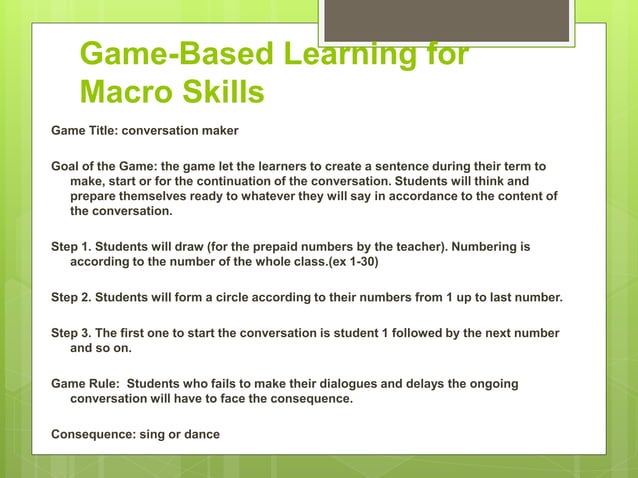 Macro Skills Instructional Media For Activity 14 Ppt