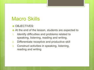 MACRO SKILLS-Instructional media (for activity 14) | PPTX