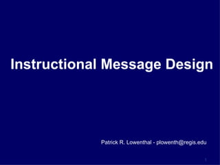 Instructional Message Design | PPT