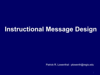 Instructional message design | PPT