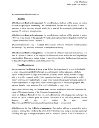 Instructional Modification_ Accommodation Lesson Plan Assignment ...