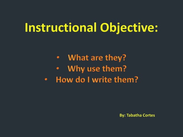 Instructional objectives | PPTX