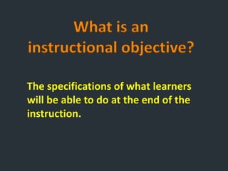 Instructional objectives | PPTX