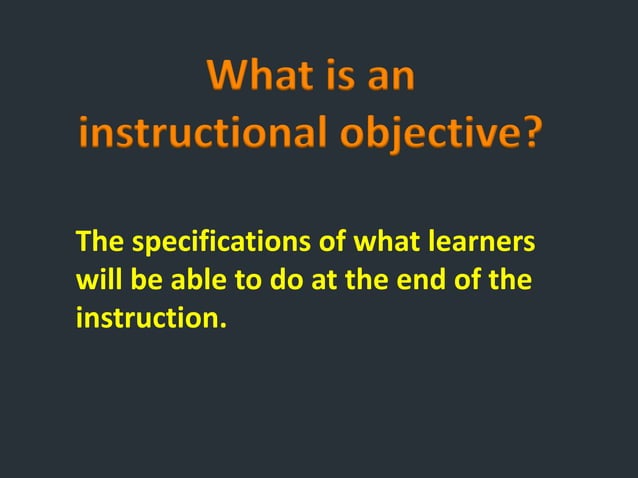 Instructional objectives | PPTX