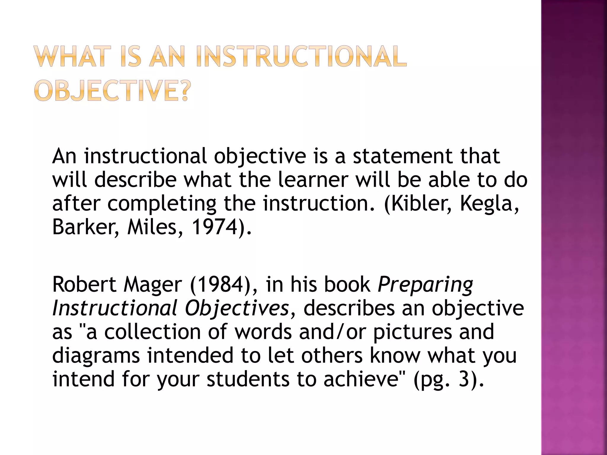 Instructional objectives | PPTX